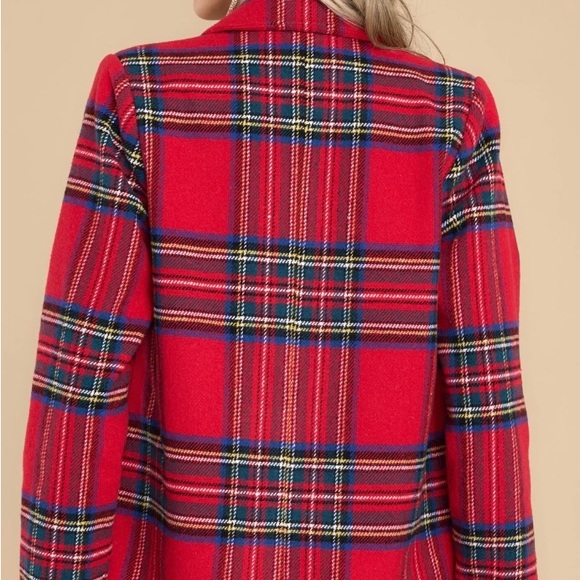 Aura | Jackets & Coats | Plaid Red Blazer | Poshmark